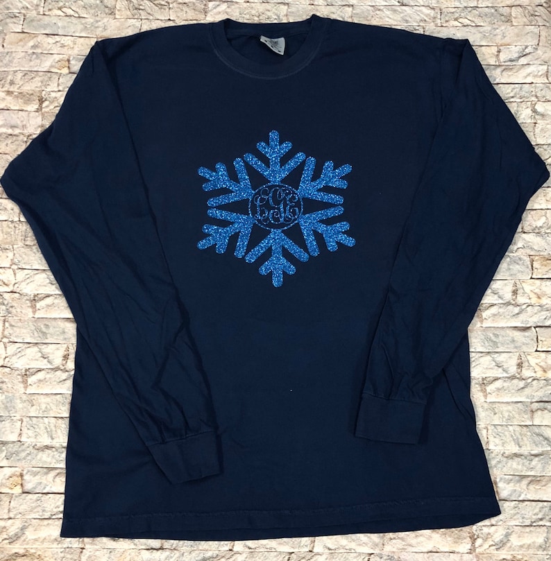 Personalized Snowflake Long Sleeve Tee Shirt Personalized - Etsy