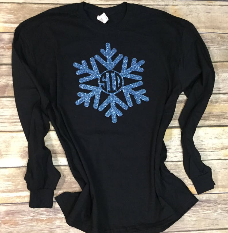 Personalized Snowflake Long Sleeve Tee Shirt Personalized - Etsy