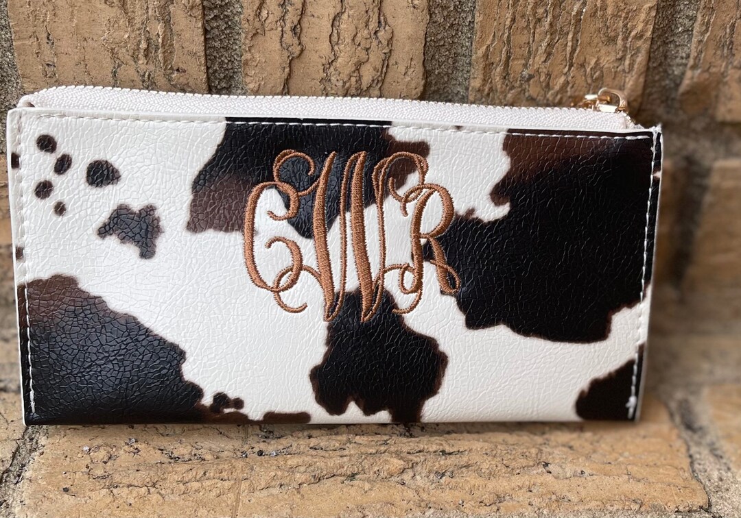 Personalized Cow Wallet, Cow Print Wallet, Monogrammed Cow Print ...