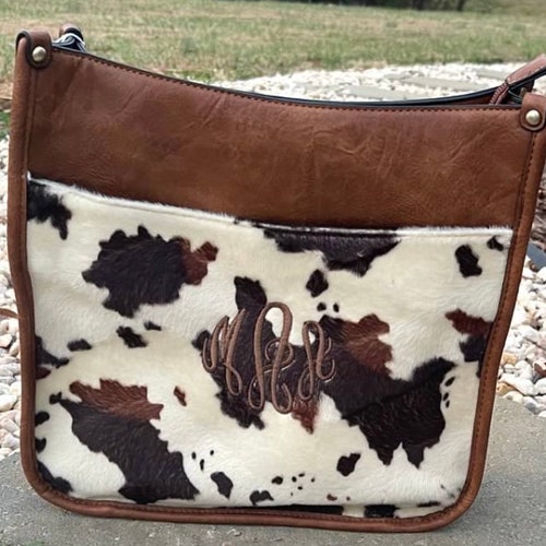 Cow Print Crossbody Personalized Cow Purse Monogrammed Cow - Etsy