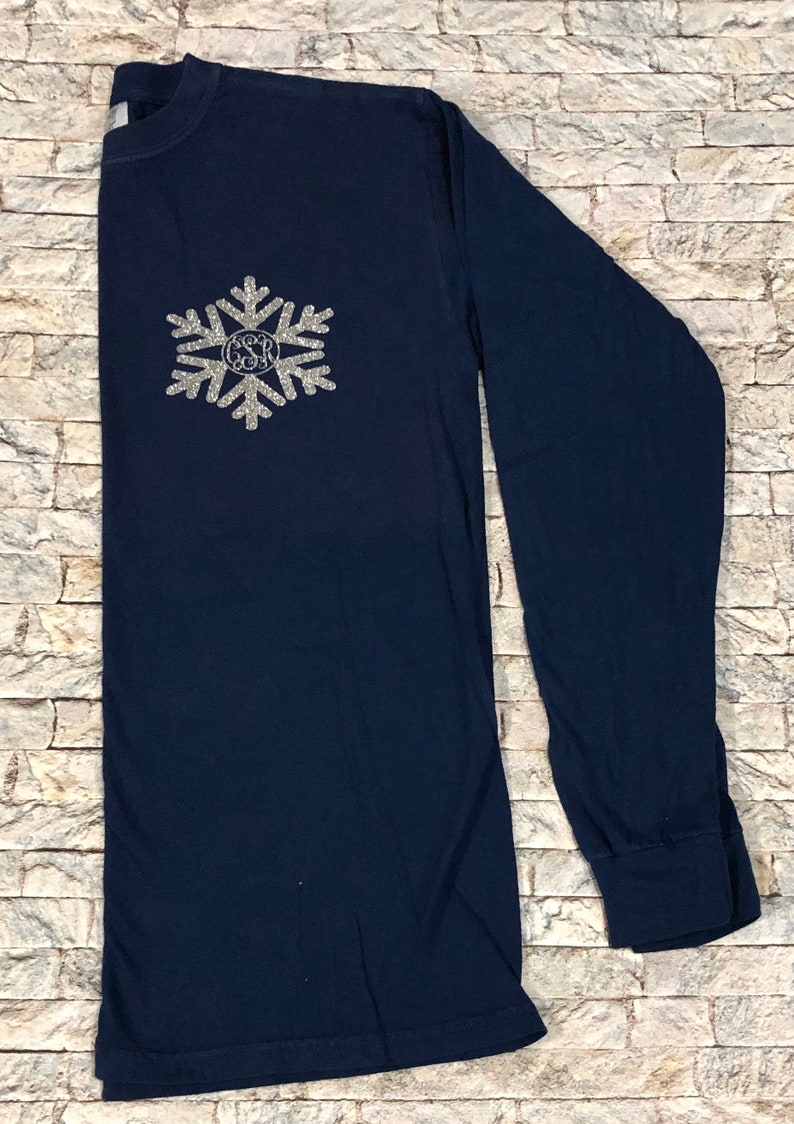 Personalized Snowflake Long Sleeve Tee Shirt, Personalized Snowflake ...