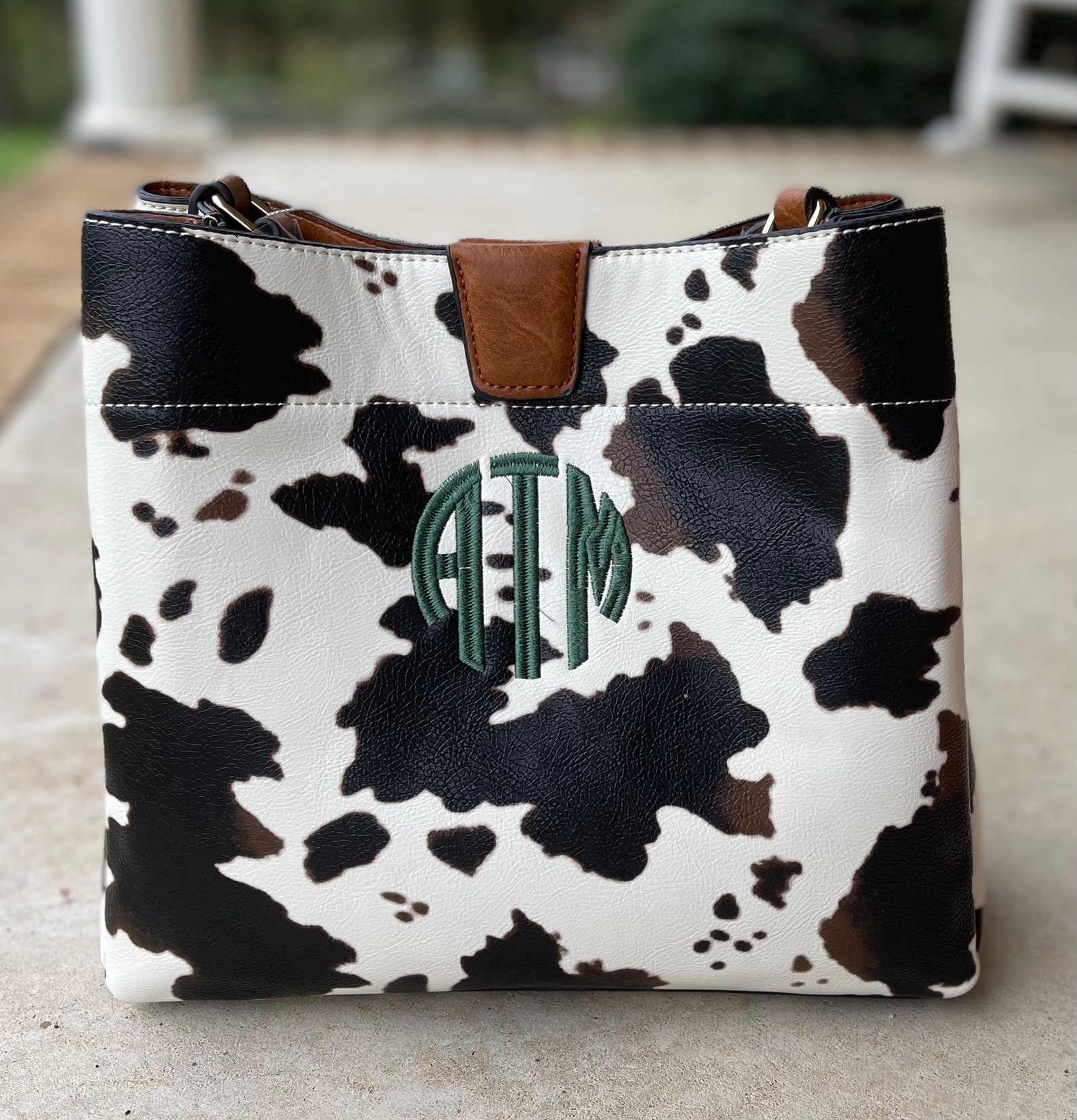 Cow Purse Monogrammed Cow Bag Personalized Cow Tote Cow - Etsy