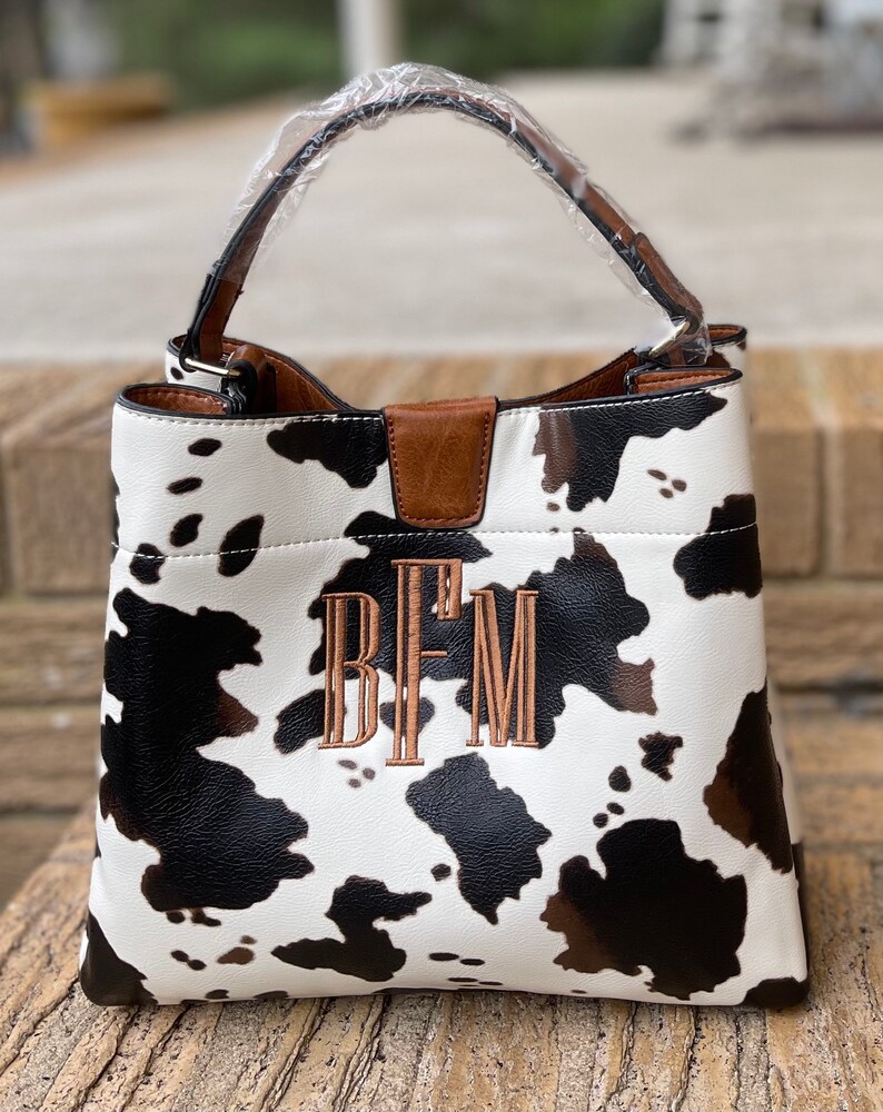 Cow Purse , Monogrammed Cow Bag, Personalized Cow Tote, Cow Purse - Etsy