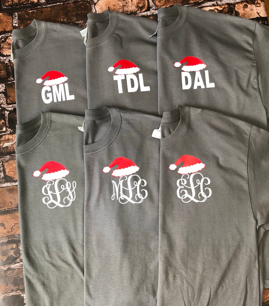 Personalized Christmas Shirts, Matching Santa Shirts, Monogrammed ...