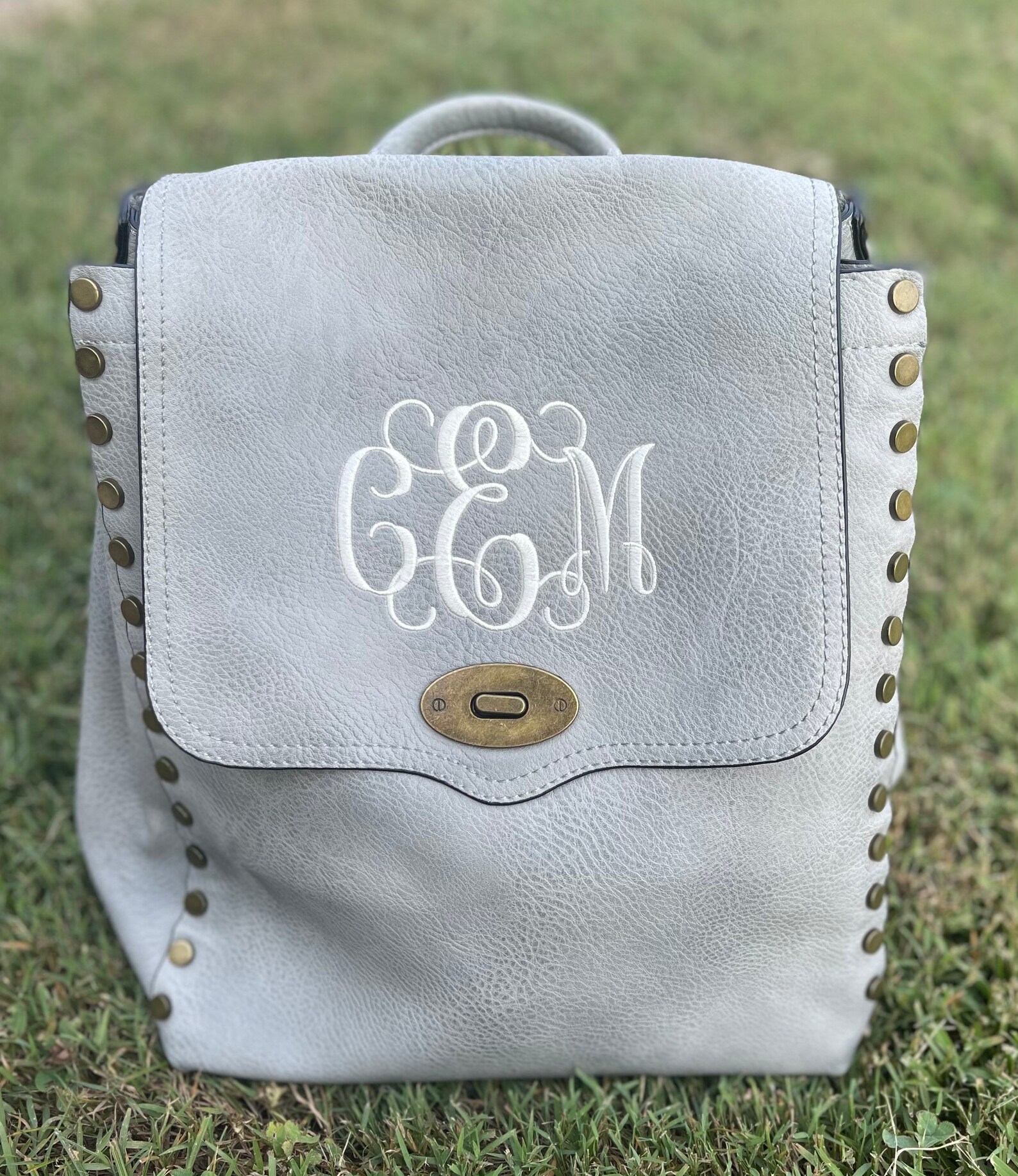 Monogrammed Studded Backpack Fall Backpack Personalized | Etsy