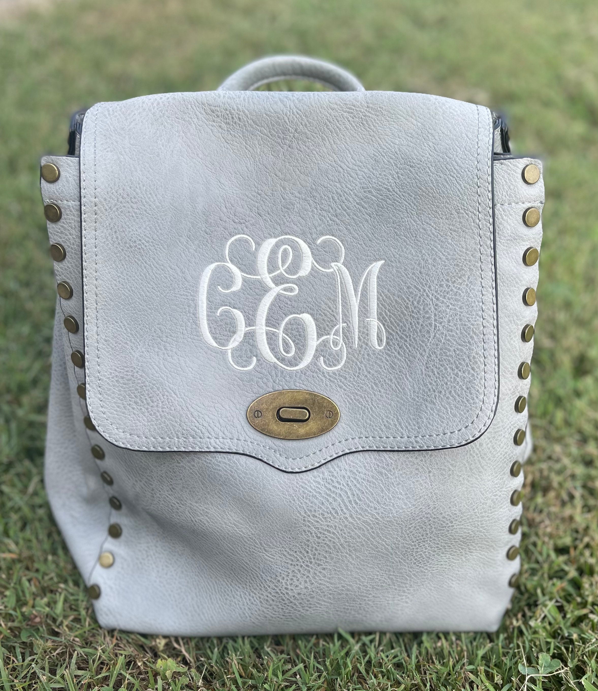 Monogrammed Studded Backpack Fall Backpack Personalized | Etsy