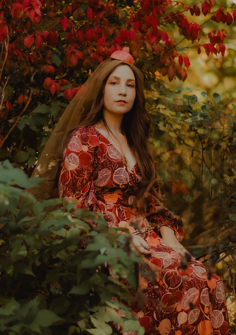 Morrigan Wrap Dress - Night Pomegranate - Etsy