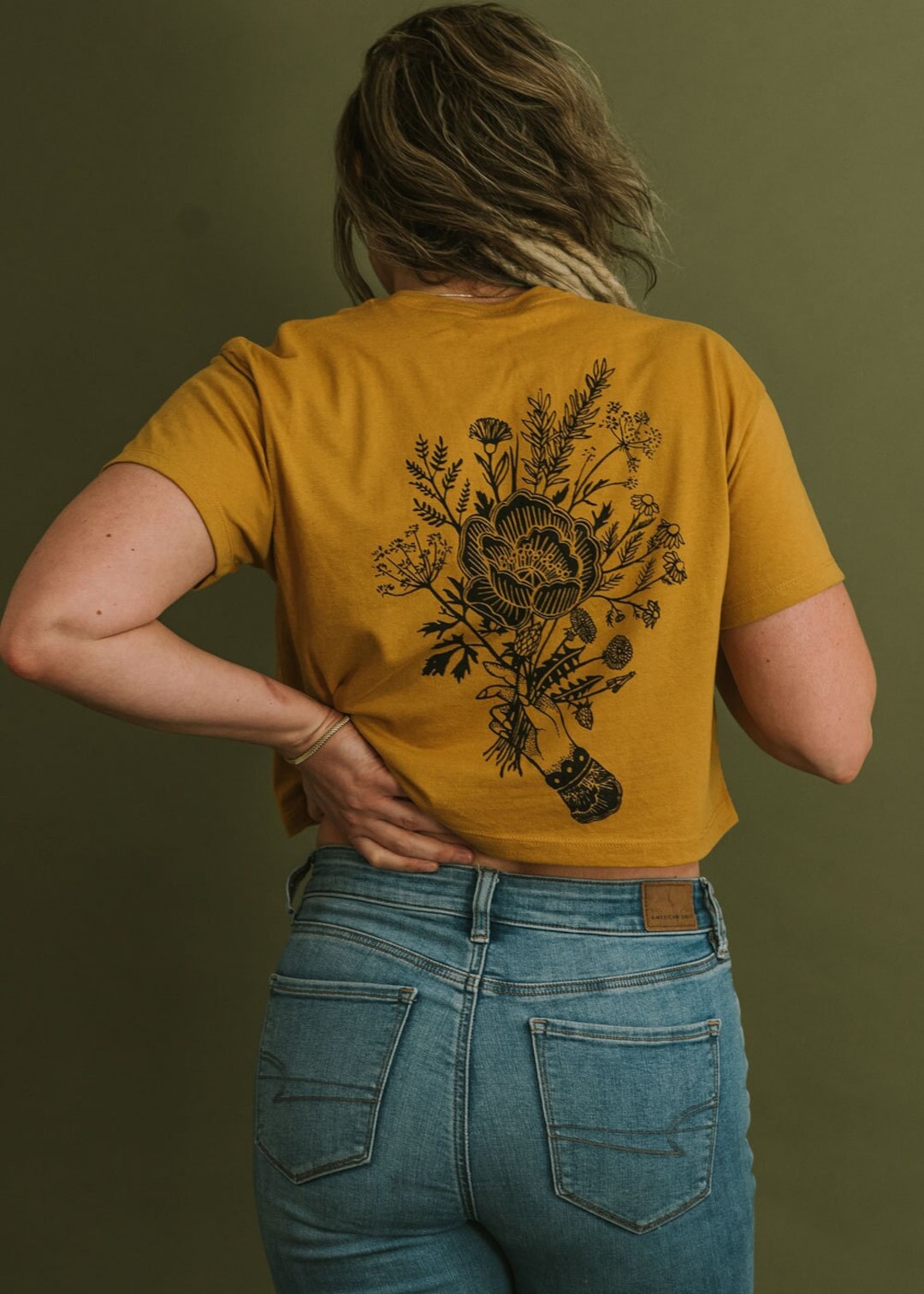 Herb Nerd Cropped Tee: Botanical Tattoo Style Wildflower T-shirt - Etsy