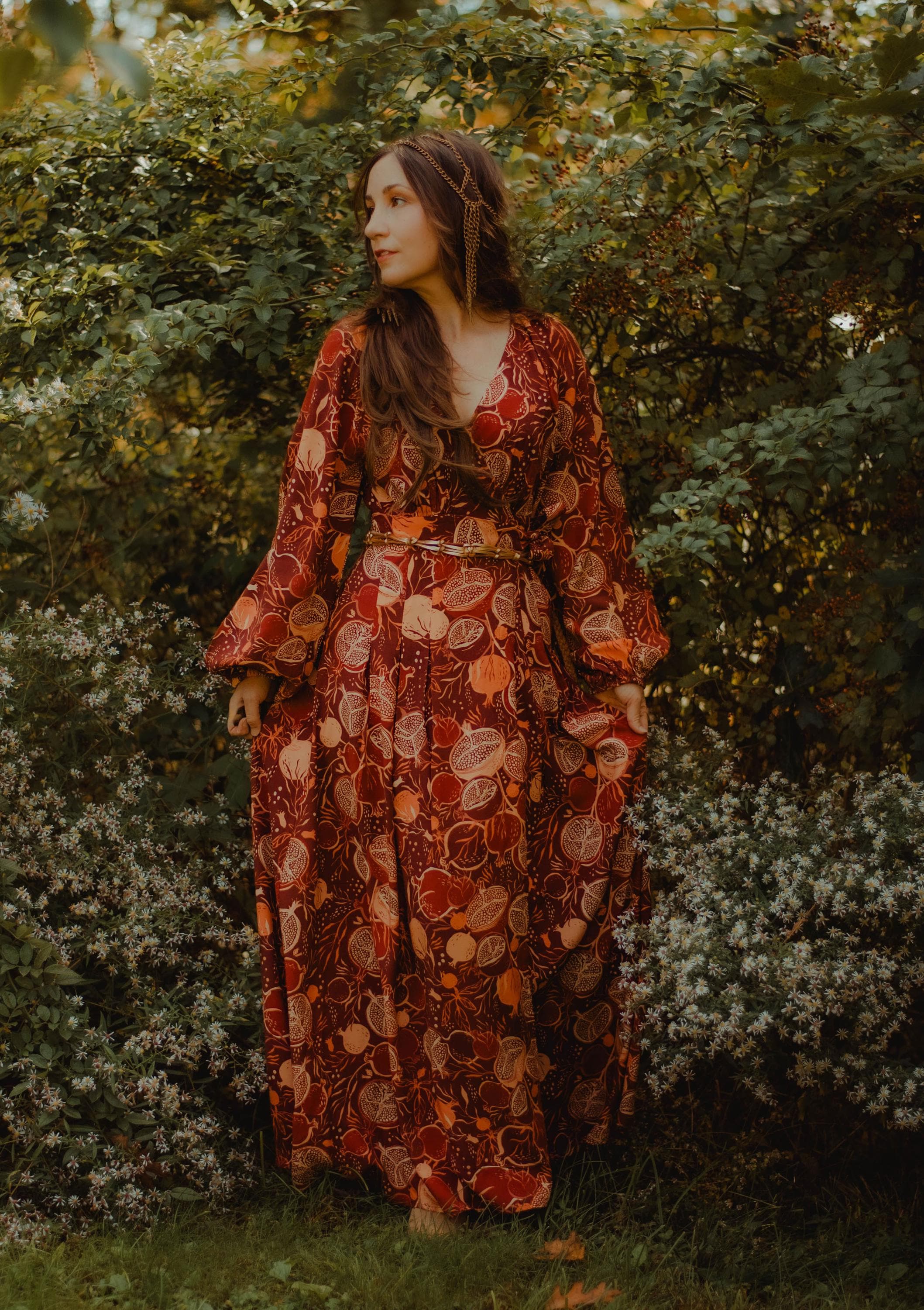 Morrigan Wrap Dress - Night Pomegranate - Etsy