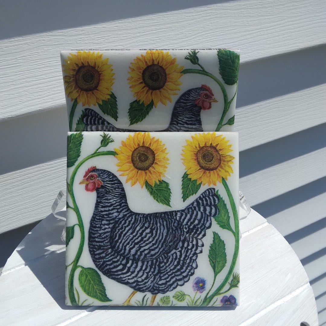 Coasters Ceramic Tile Decoupage Decorative Tile Kitchen Bees Pigs ...