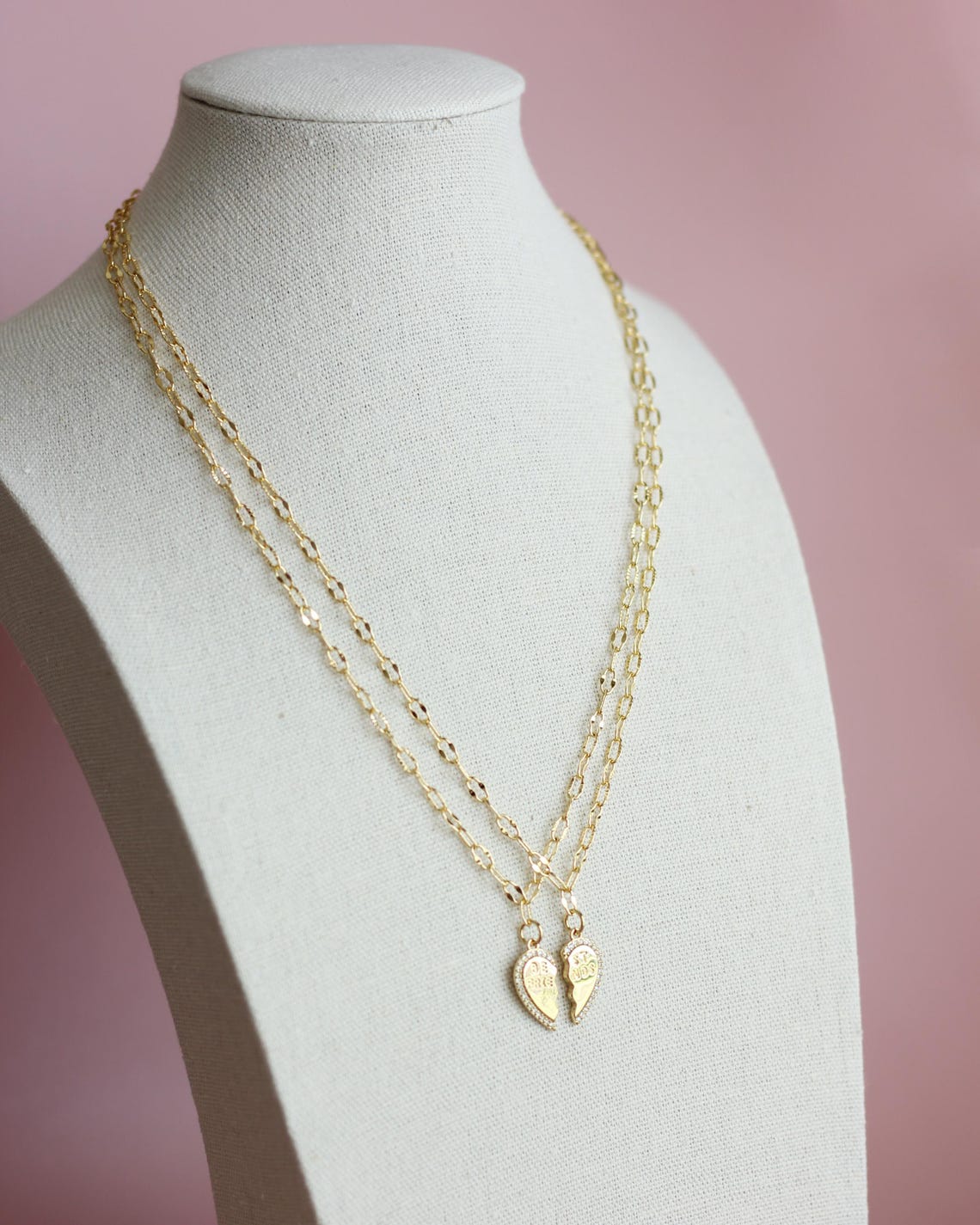 Best Friends Necklace - 18k Gold Plated - Set of 2 - Birthday Christmas ...