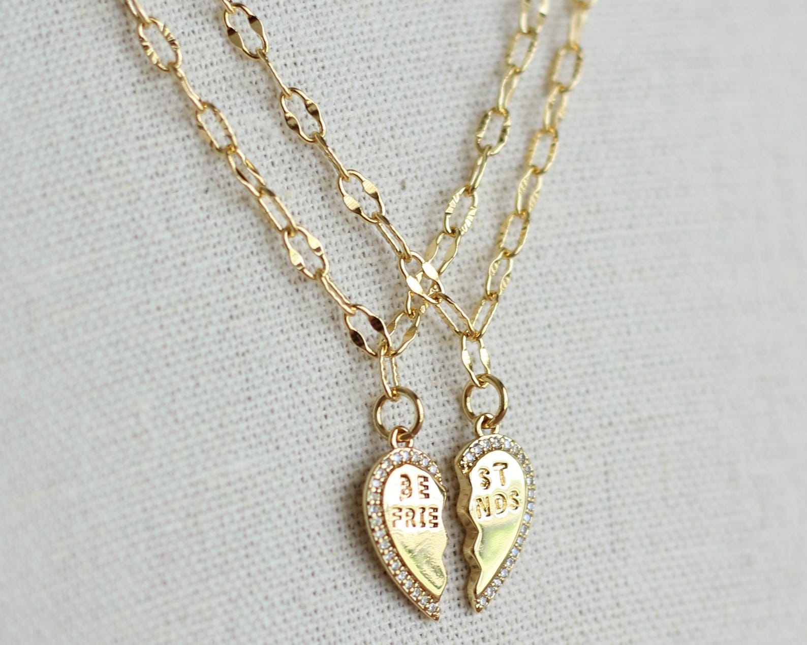 Best Friends Necklace - 18k Gold Plated - Set of 2 - Birthday Christmas ...