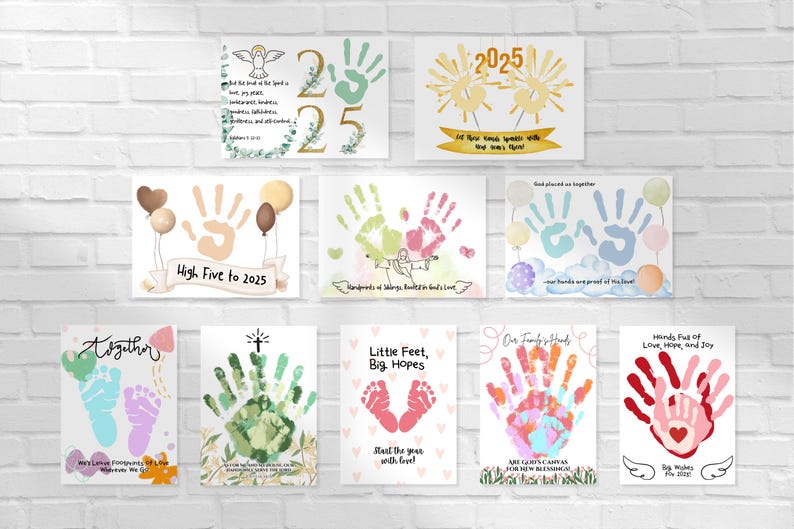 New Year Handprint & Footprint Craft Bundle | Kids Holiday Art Activity ...