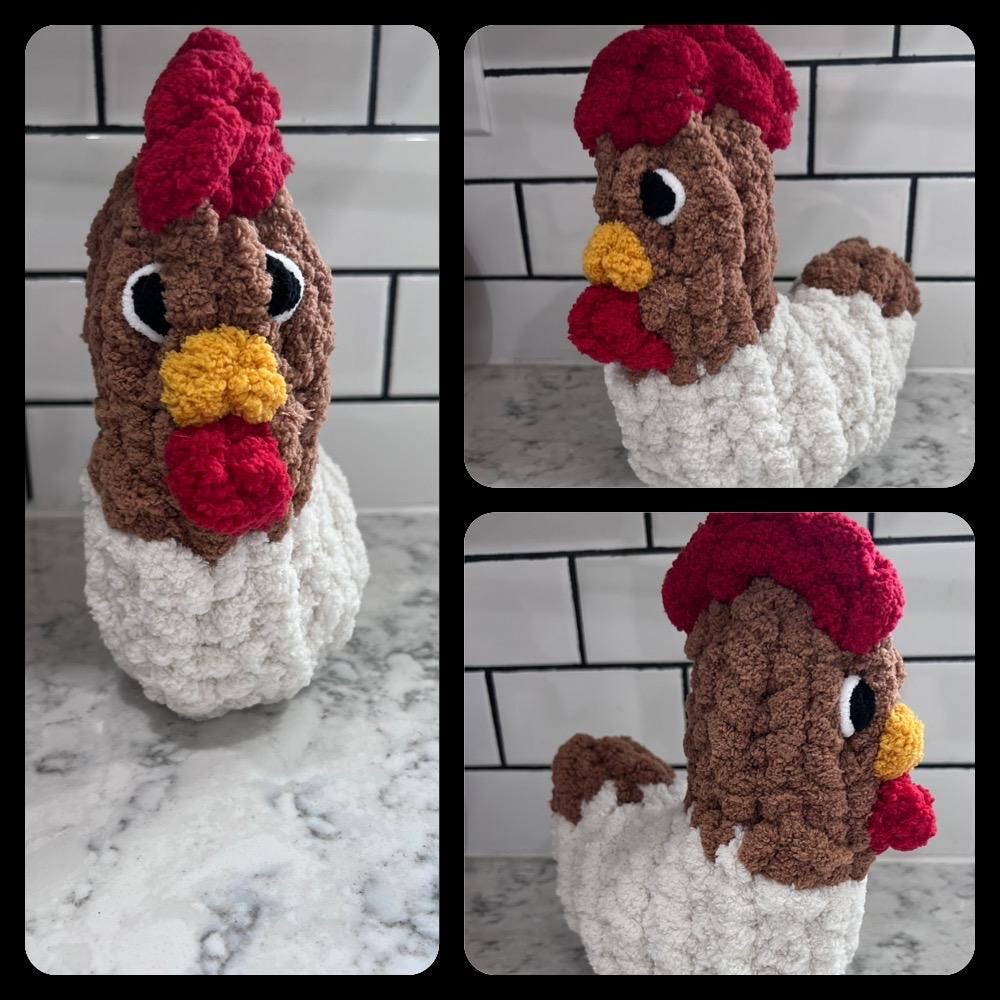 2 Patterns in 1 - Hand Knit Chicken and Rooster Pattern With Video ...