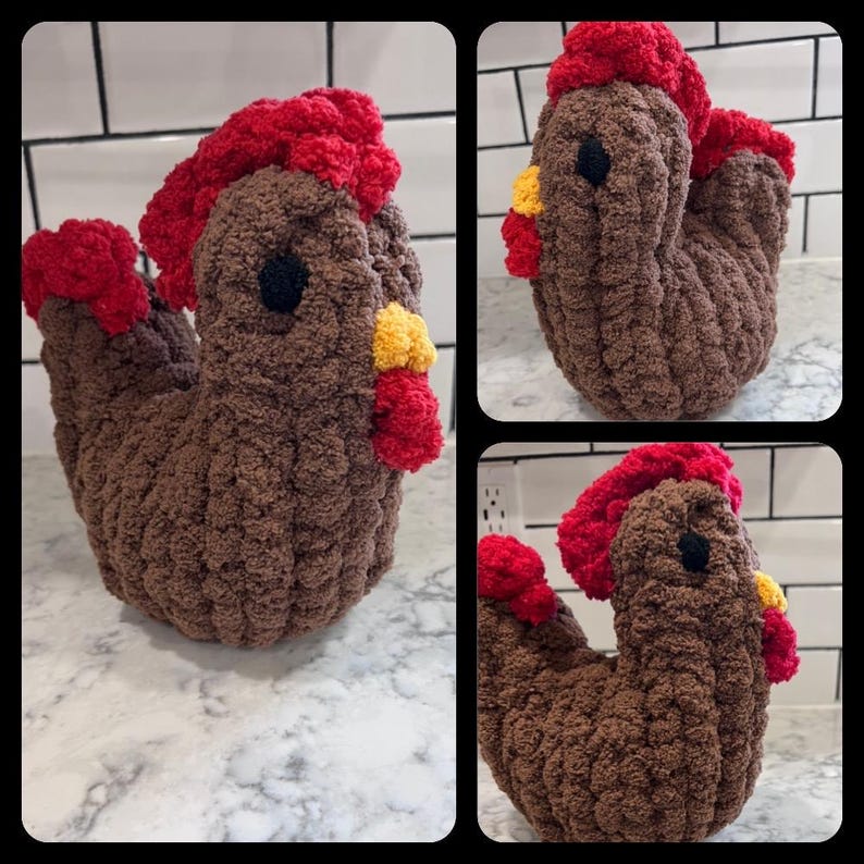 2 Patterns in 1 - Hand Knit Chicken and Rooster Pattern With Video ...