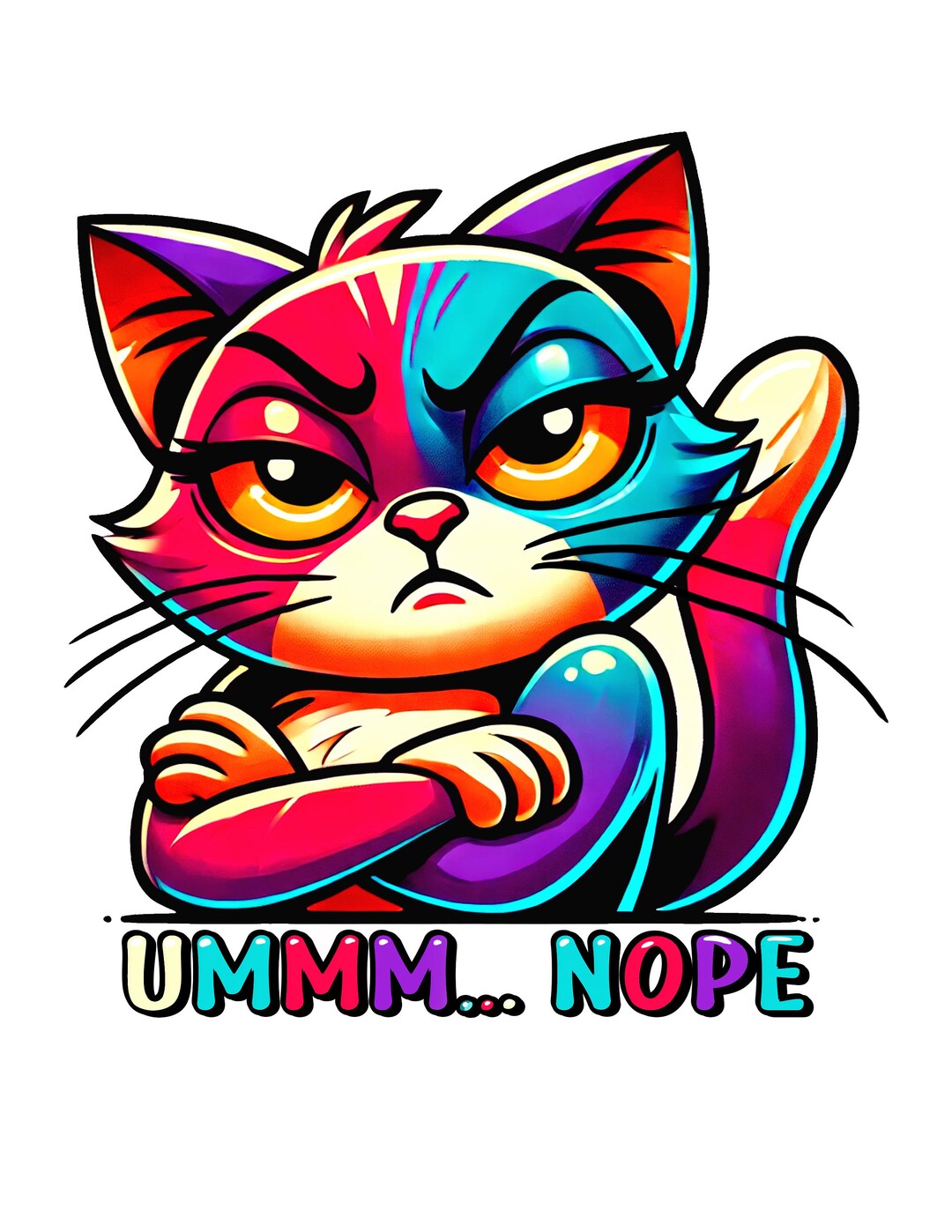 Grumpy Cat Digital Download | Sassy Cat Clipart | Printable 'ummm… Nope ...
