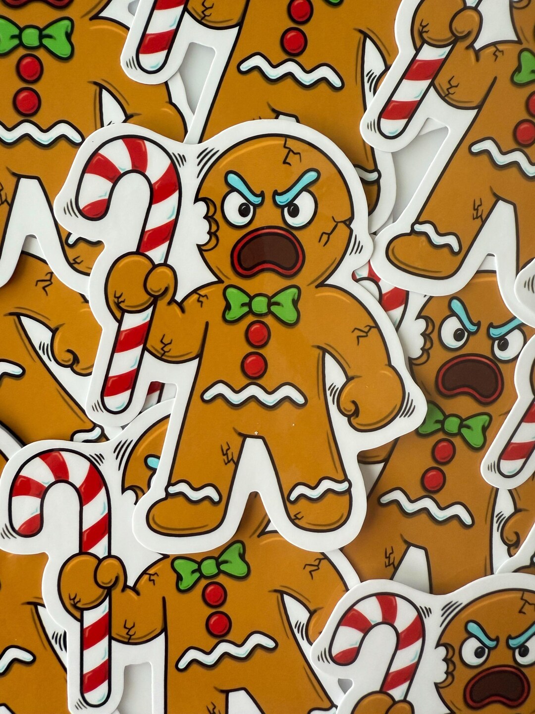 Angry Gingerbread Man Vinyl Sticker | Funny Holiday Humor Decal - Etsy
