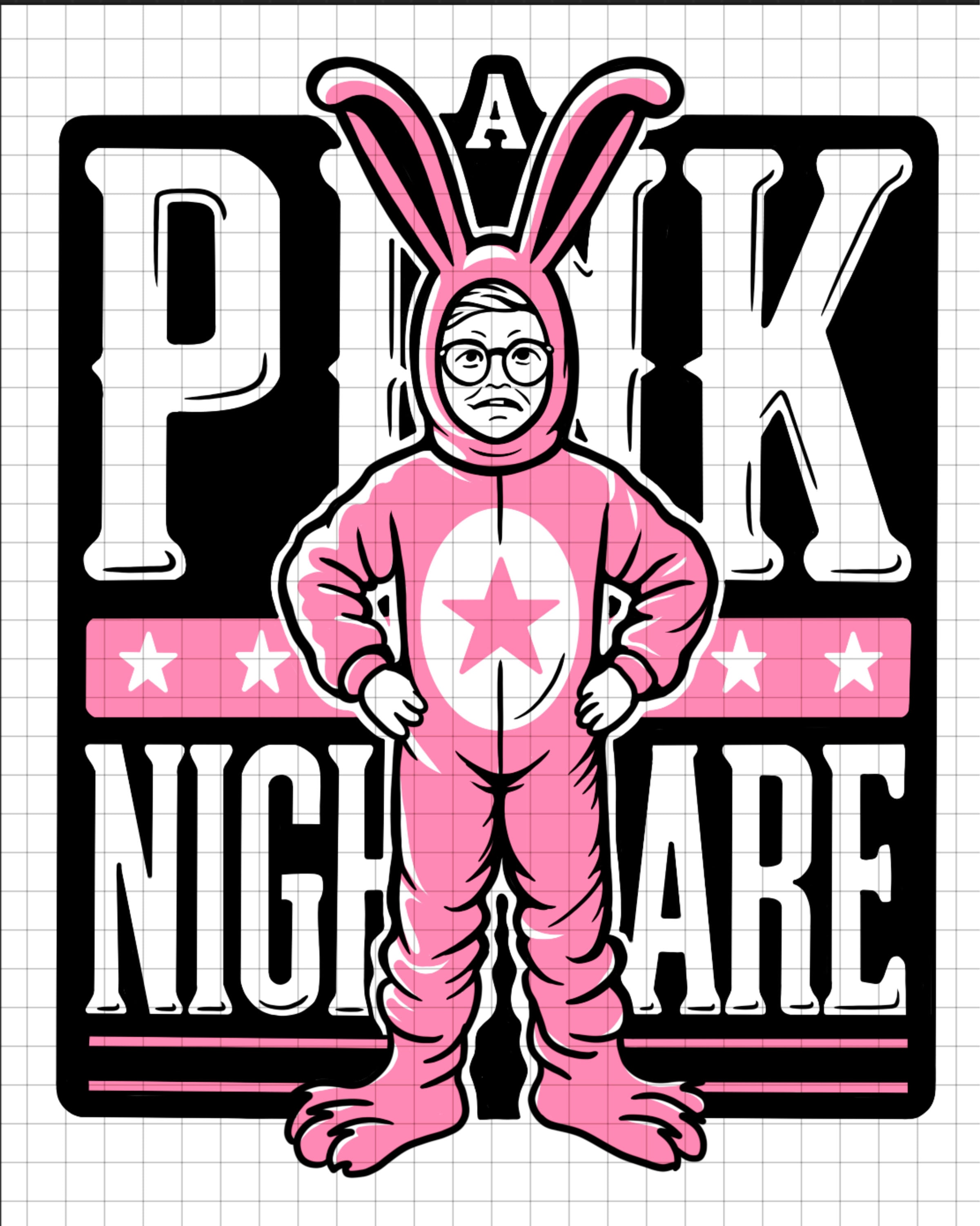 Pink Nightmare SVG Digital Download - A Christmas Story Pink Bunny Art ...