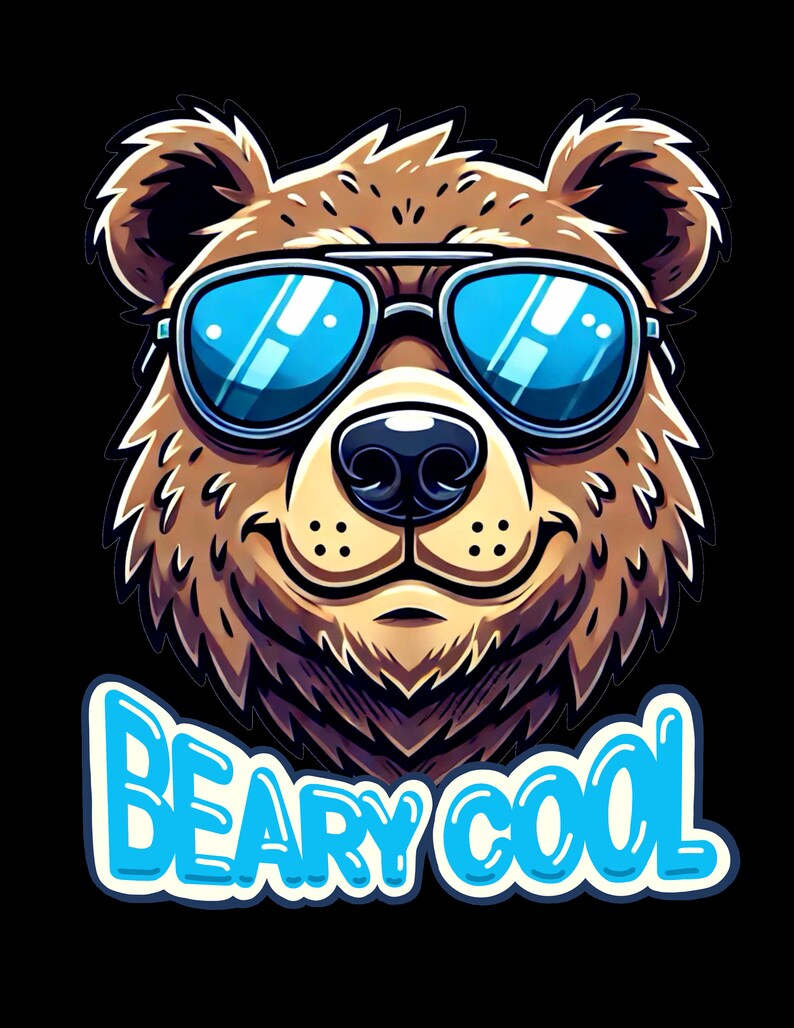 Beary Cool Bear With Sunglasses Digital Download- Fun Animal PNG, Cute Summer Clipart - Etsy