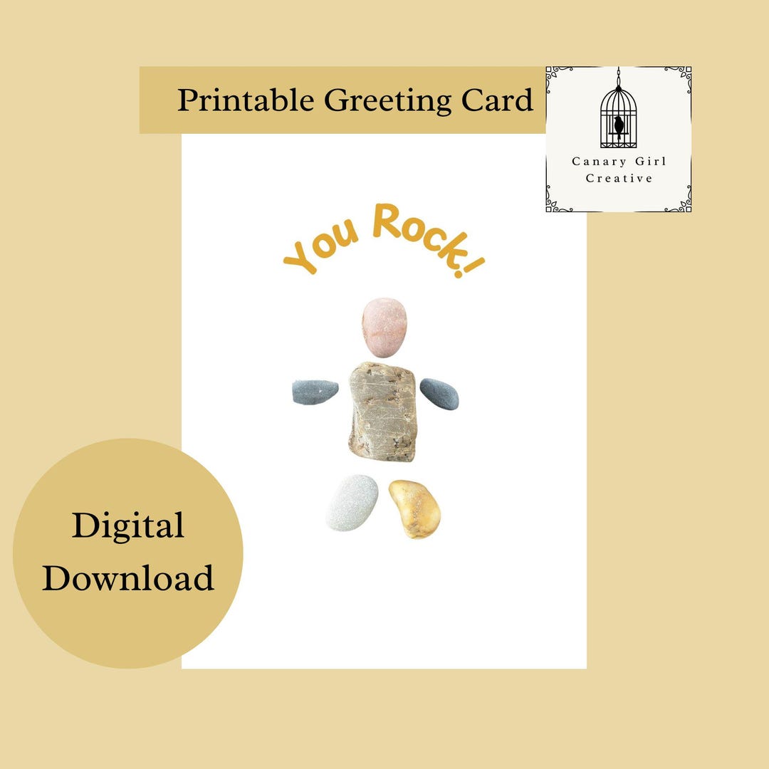 You Rock Stone Figure Card | Birthday, Father's Day (digital Download ...