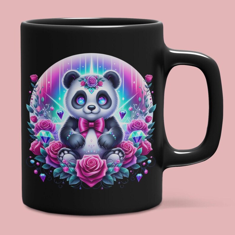 Celestial Panda With Roses PNG Clipart Fantasy Animal Sublimation ...