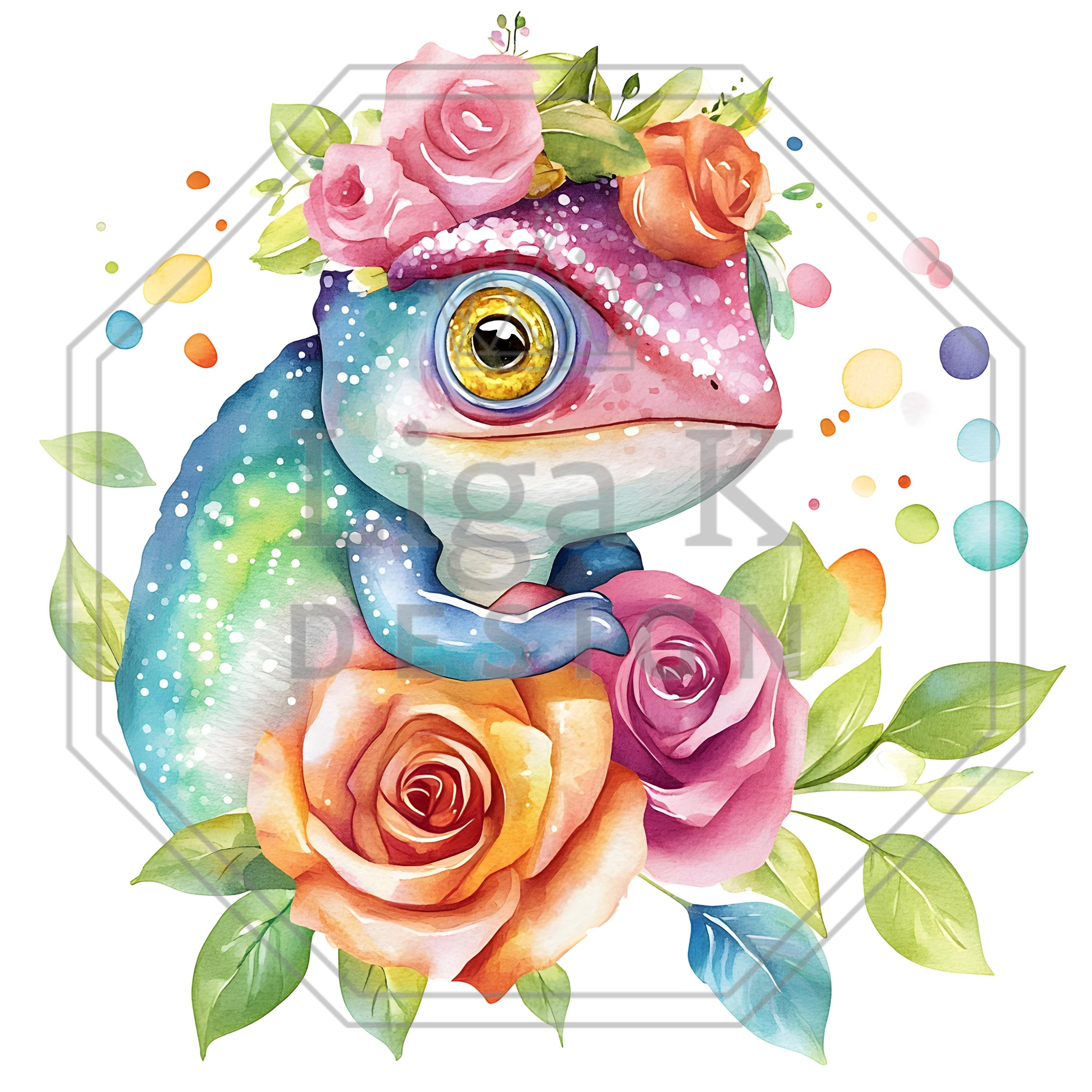 Galaxy Chameleon Clipart Bundle | Cute Cosmic Rainbow Lizards PNG ...