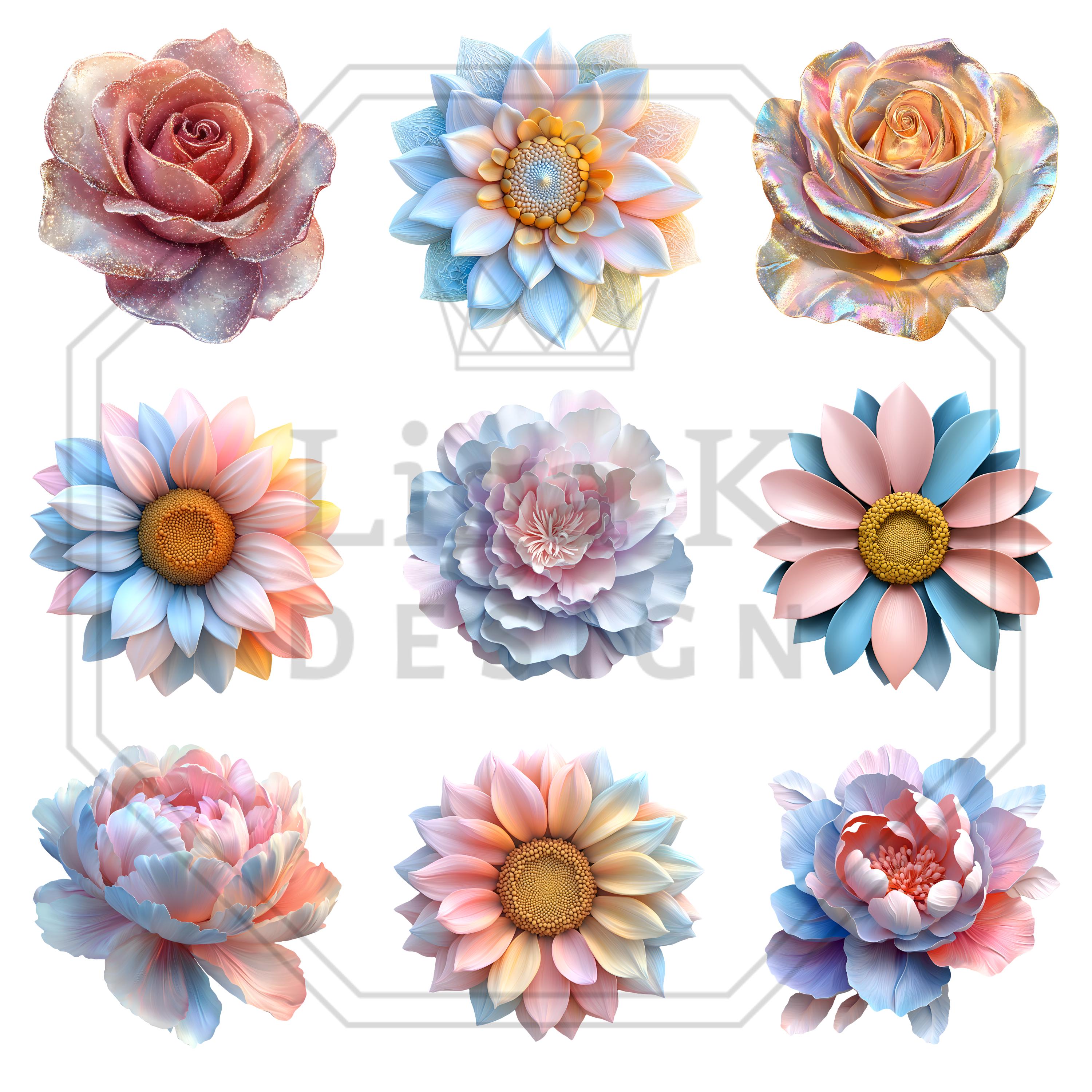 Flower Clipart Set Sunflower Multi Floral Clipart Sunflower ...