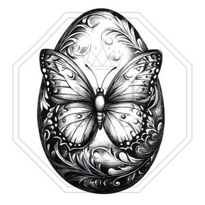 Easter Clipart Monochrome Egg Clipart Easter Clipart Scrapbooking Cute ...