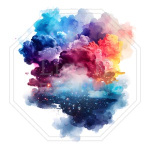 Galaxy Cloud Clipart Bundle Watercolor Celestial Cloud PNG Abstract ...