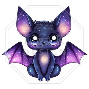 Cute Chibi Bat Clipart | Kawaii Vampire Bat PNG, Spooky Cute Halloween ...