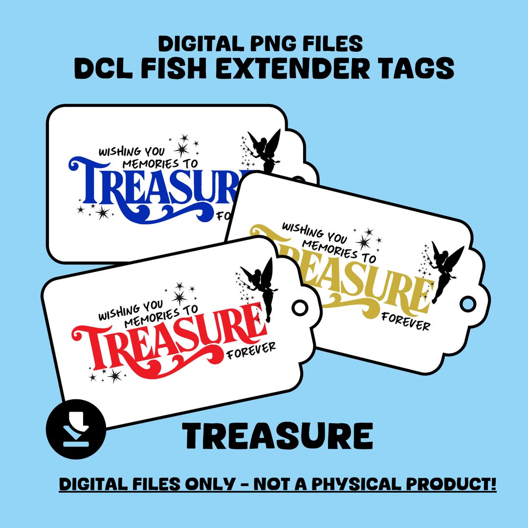 DCL Treasure Fish Extender Tags - DIGITAL FILES - Ready to Print! - Etsy