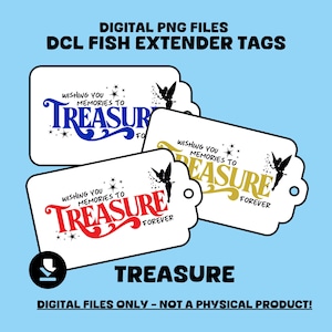 DCL Treasure Fish Extender Tags - DIGITAL FILES - Ready to Print! - Etsy