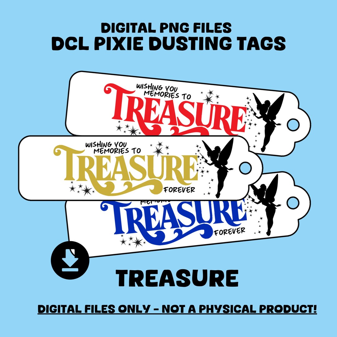 DCL Treasure Pixie Dust Tags - DIGITAL FILES - Ready to Print! - Etsy
