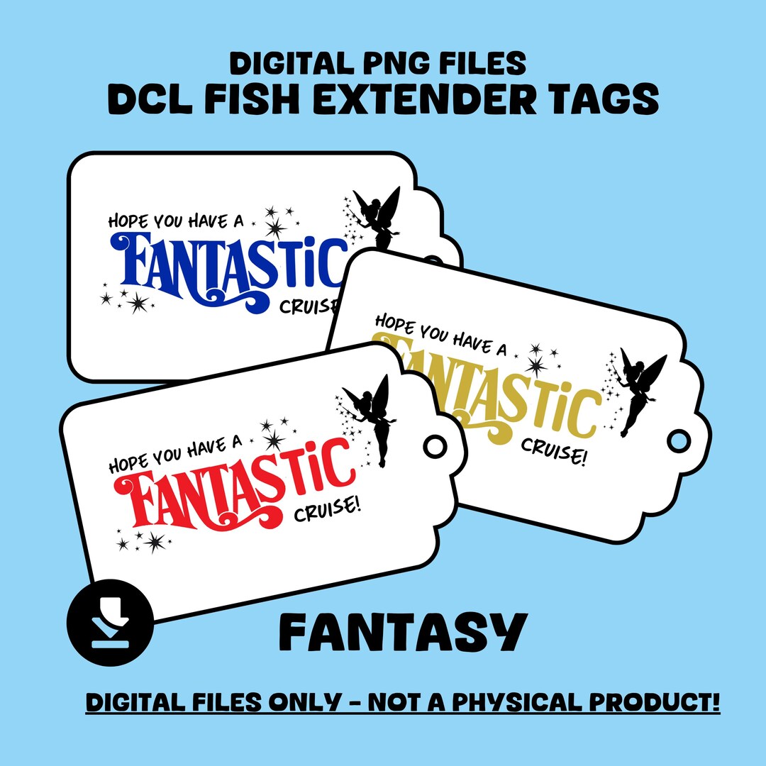 DCL Fantasy Fish Extender Tags - DIGITAL FILES - Ready to Print! - Etsy