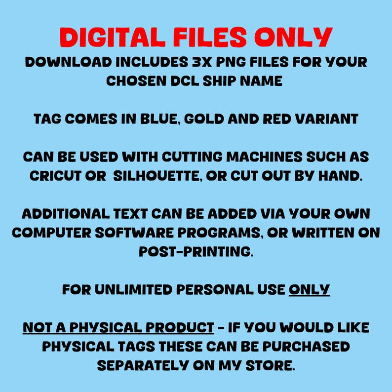 DCL Wish Fish Extender Tags - DIGITAL FILES - Ready to Print! - Etsy