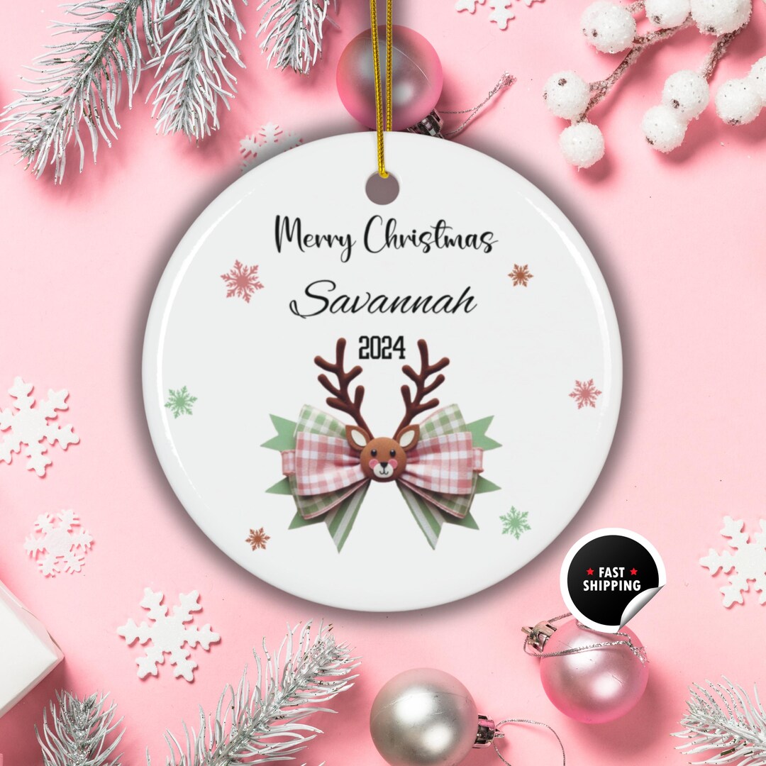 Pink Coquette Ornament - Personalized Coquette Ornament - Custom ...