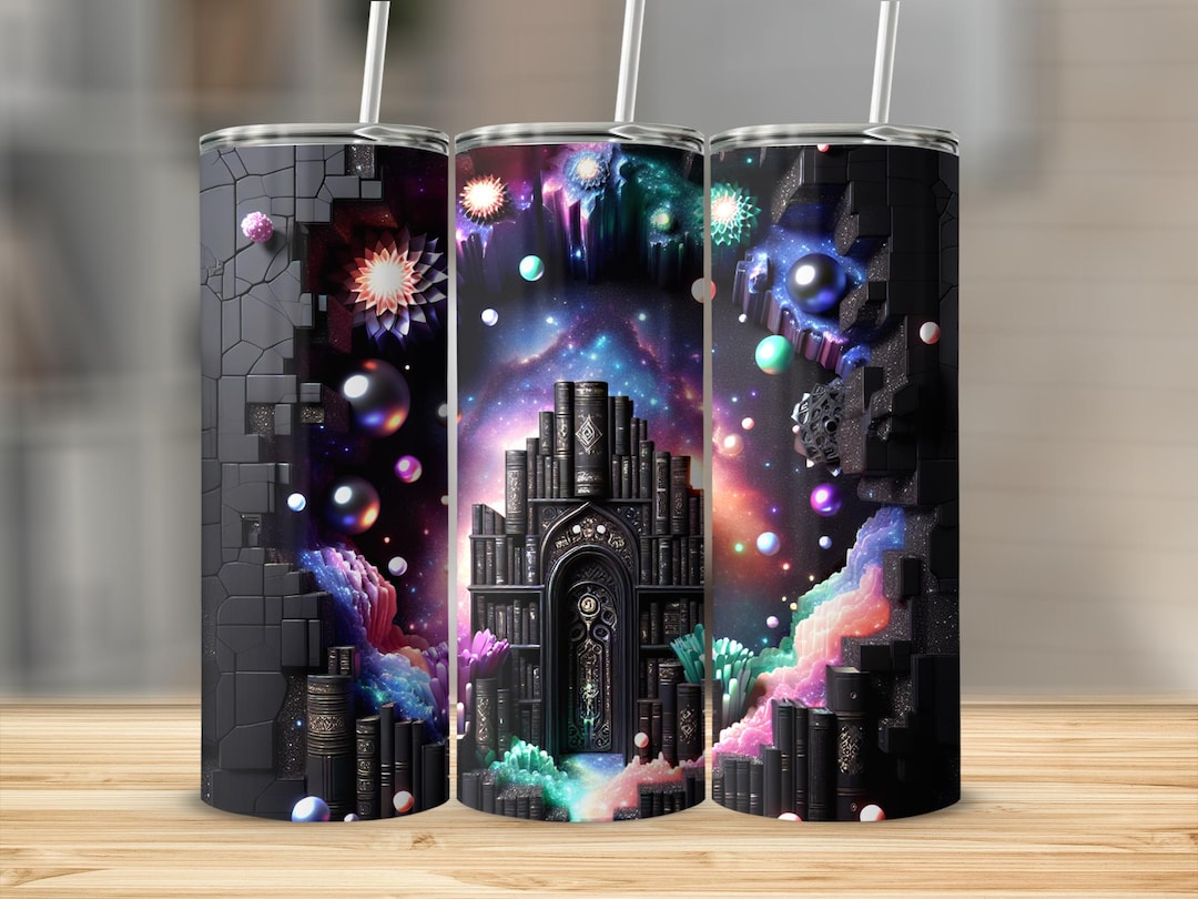 Cosmic Books Tumbler Wrap: Seamless 20oz Sublimation Design (PNG File ...