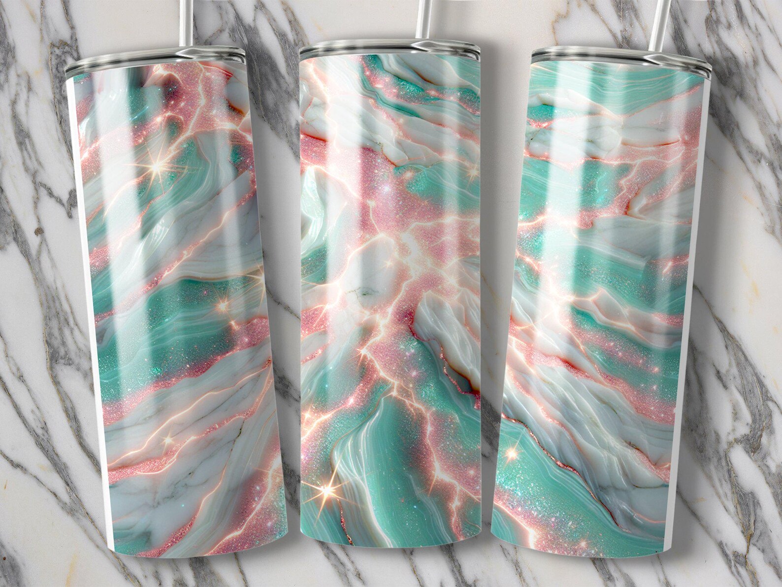 Seamless Marble Floor Alcohol Ink 20oz Tumbler Wraps, Iridescent Pink ...