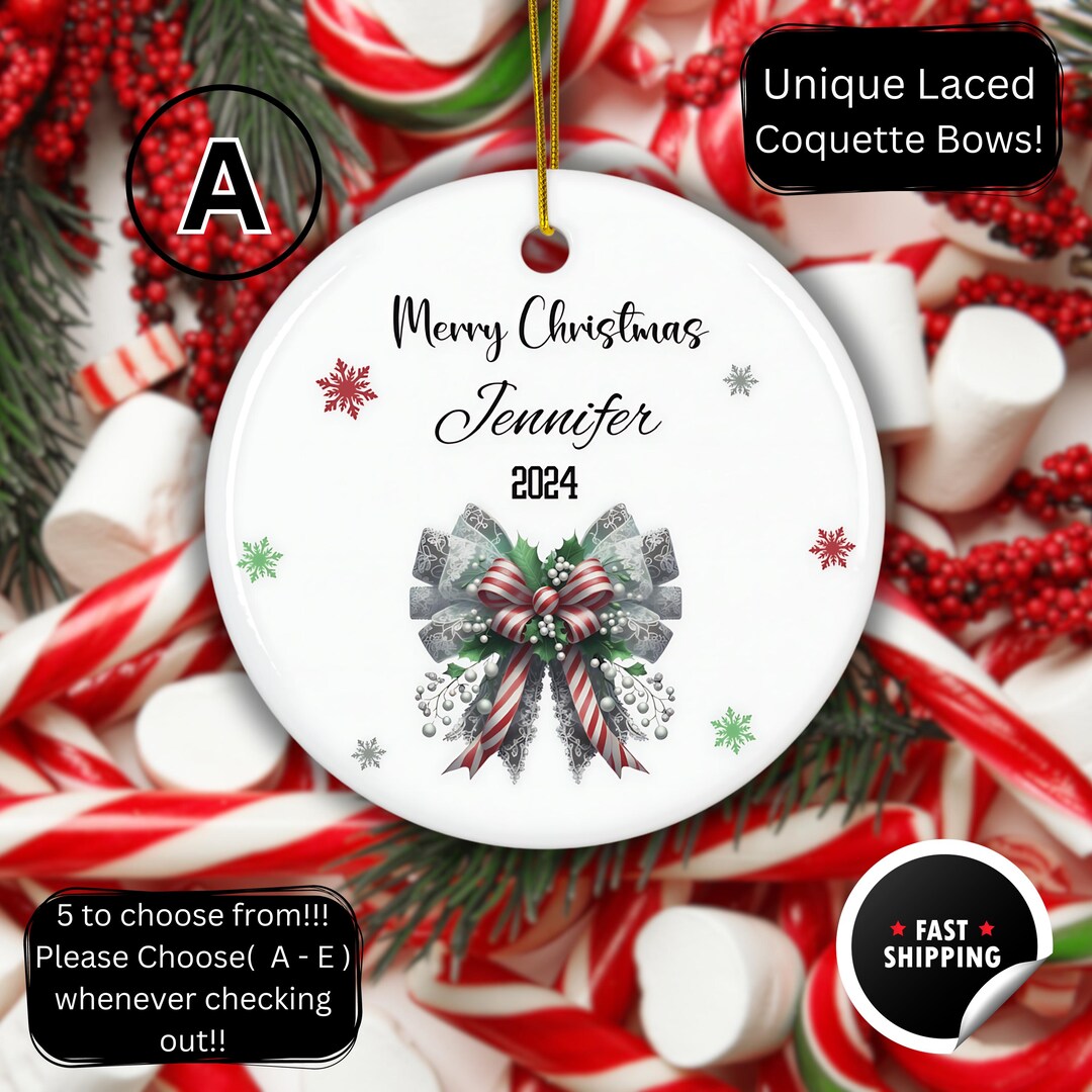 Coquette Ornament Personalized Coquette Ornament Custom Coquette Ribbon ...