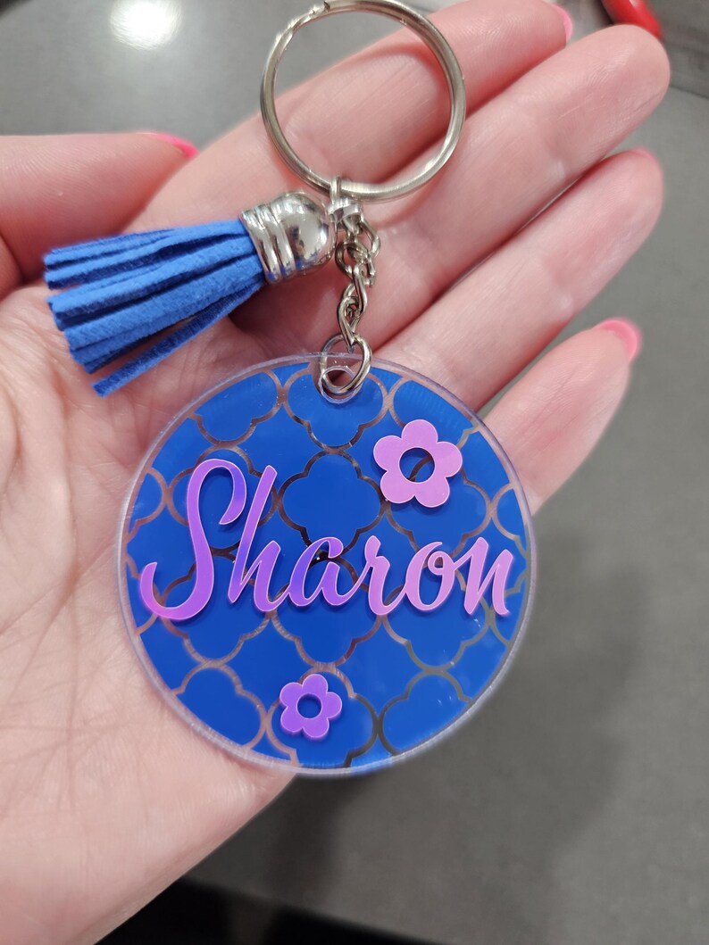 Personalized Round Acrylic Keychain, Cute Gift Idea - Etsy