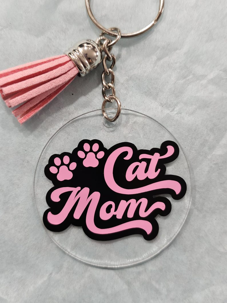 Personalized Round Acrylic Keychain, Cute Gift Idea - Etsy