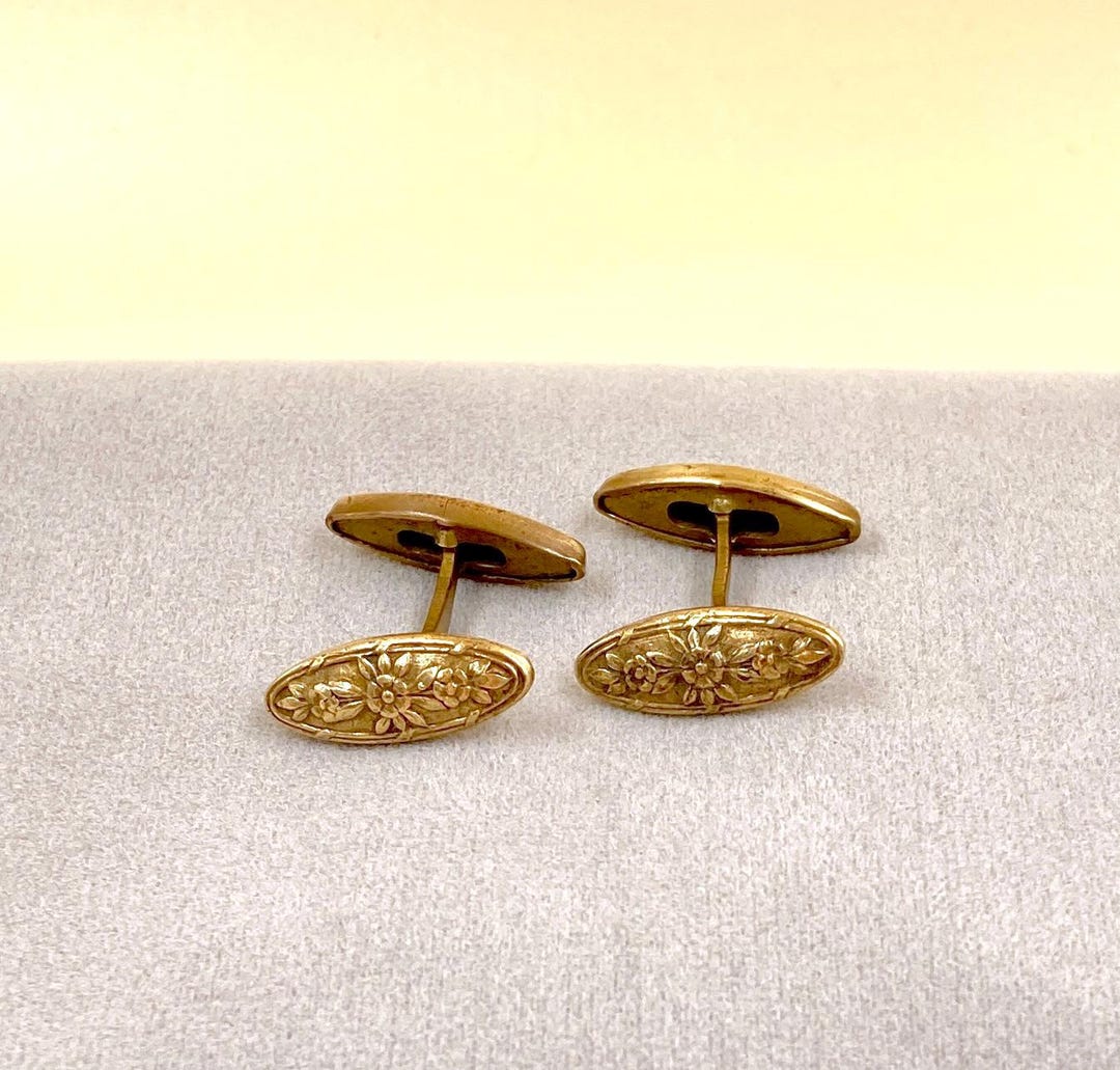 PERFECT VALENTINE'S GIFT: Vintage Gold Tone Renaissance Flower Pattern ...