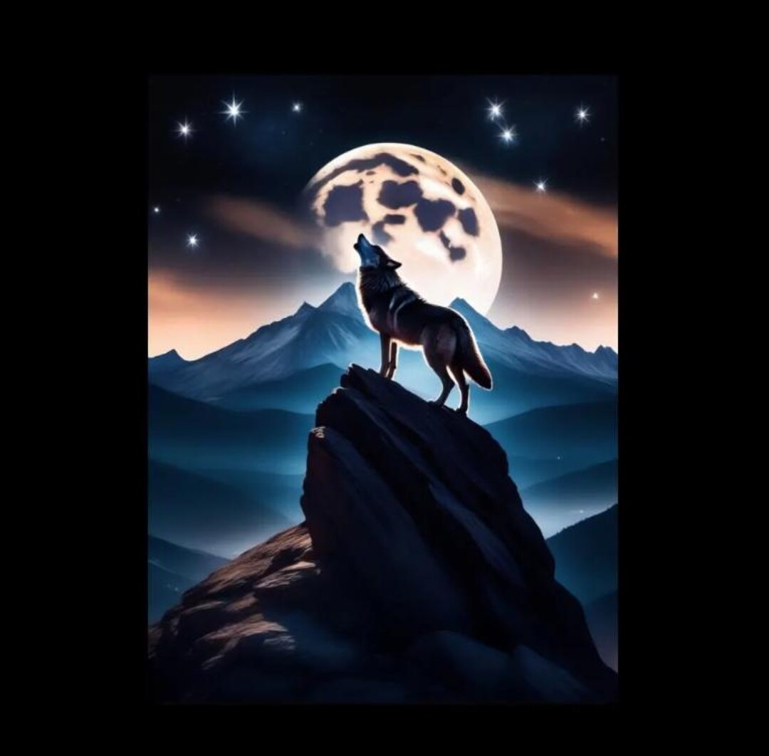 Matte Paper Poster: Howling Wolf - Etsy