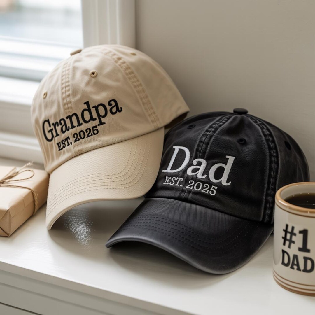 Custom Embroidered Hat, Grandpa Cap With Date, Dad Hat, Vintage ...