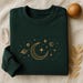 Embroidered Moon Phase Sweatshirt: Witchcore Celestial Crescent Moon ...