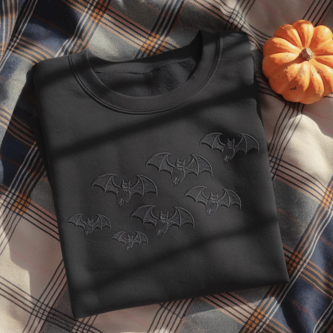 Y2K Bats Embroidered Sweatshirt: Retro Halloween Bat Lover Gift - Etsy