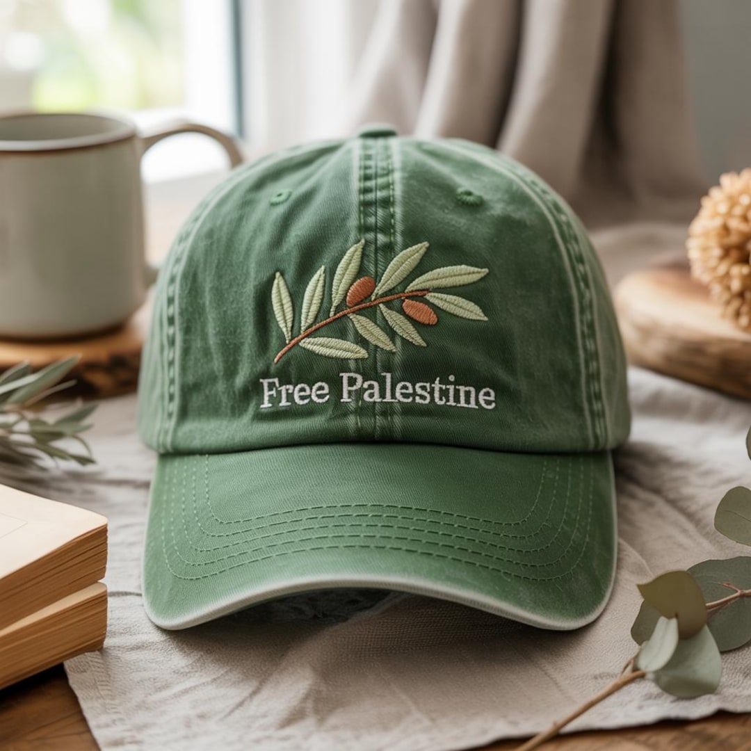Free Palestine Embroidered Hat, Embroidered Palestine Olives Hat, Free ...
