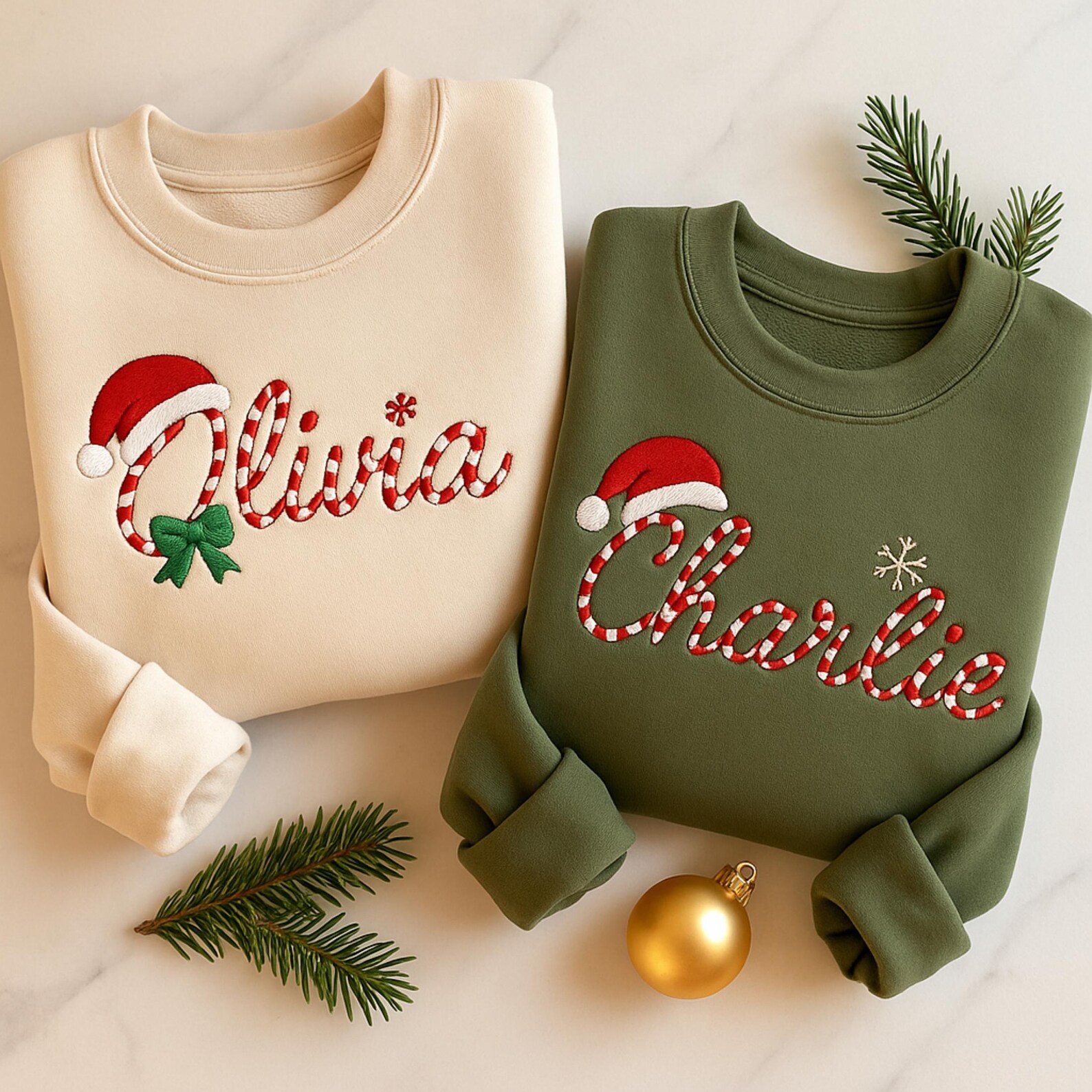 Personalized Embroidered Christmas Sweatshirt: Custom Name Family ...