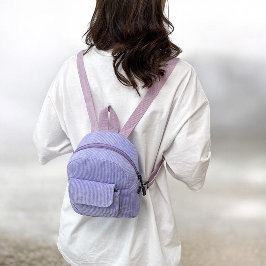 Corduroy Backpack, Small Nappy Diaper Bag, Mini Bag, Shoulder Strap ...
