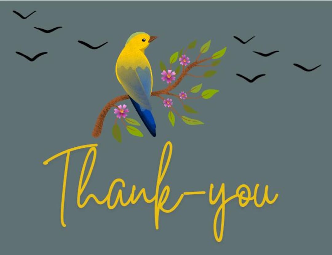Thank You, Sending Joy and Gratitude to Someone You Love, Digital File ...